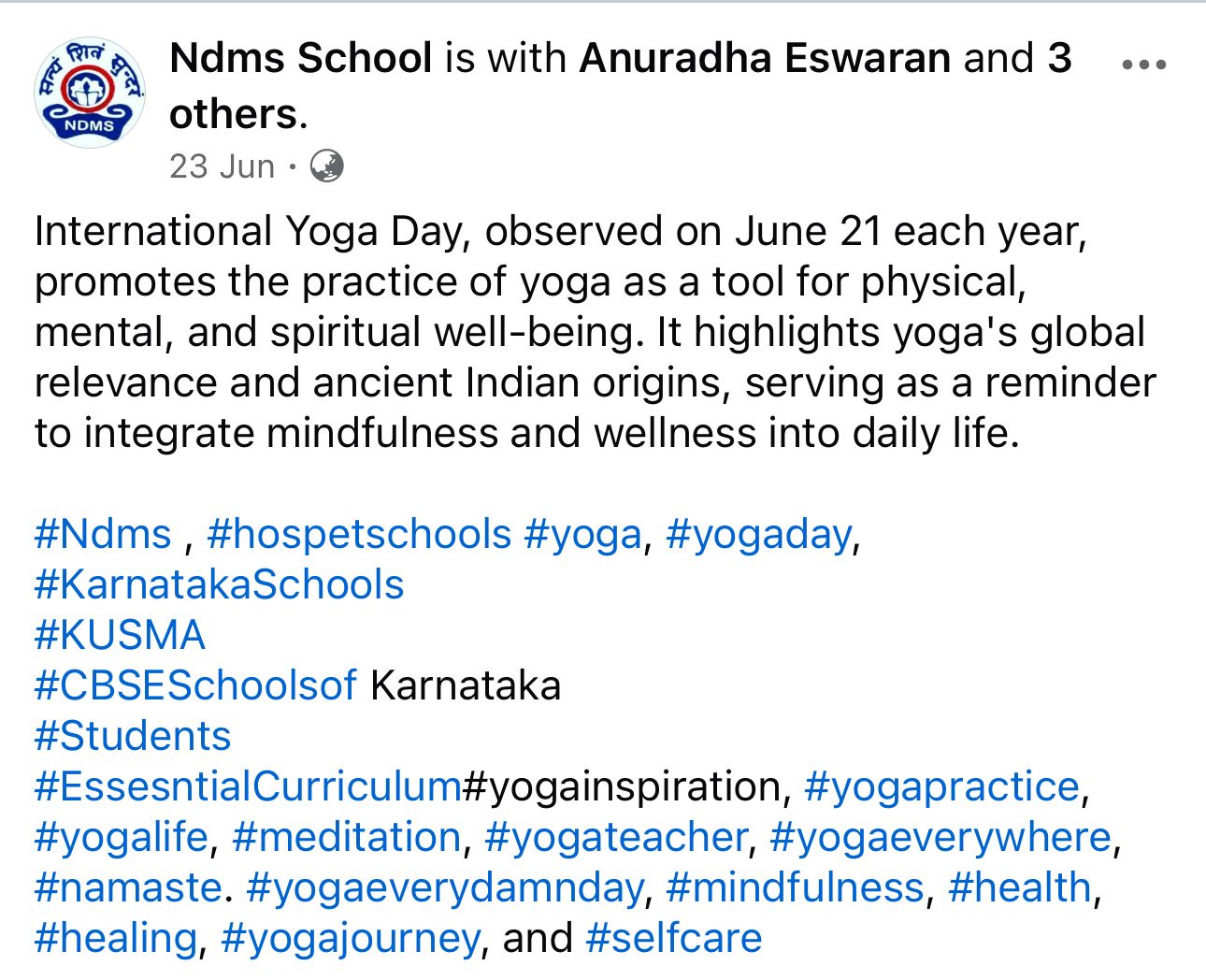 School life - Narbada Devi